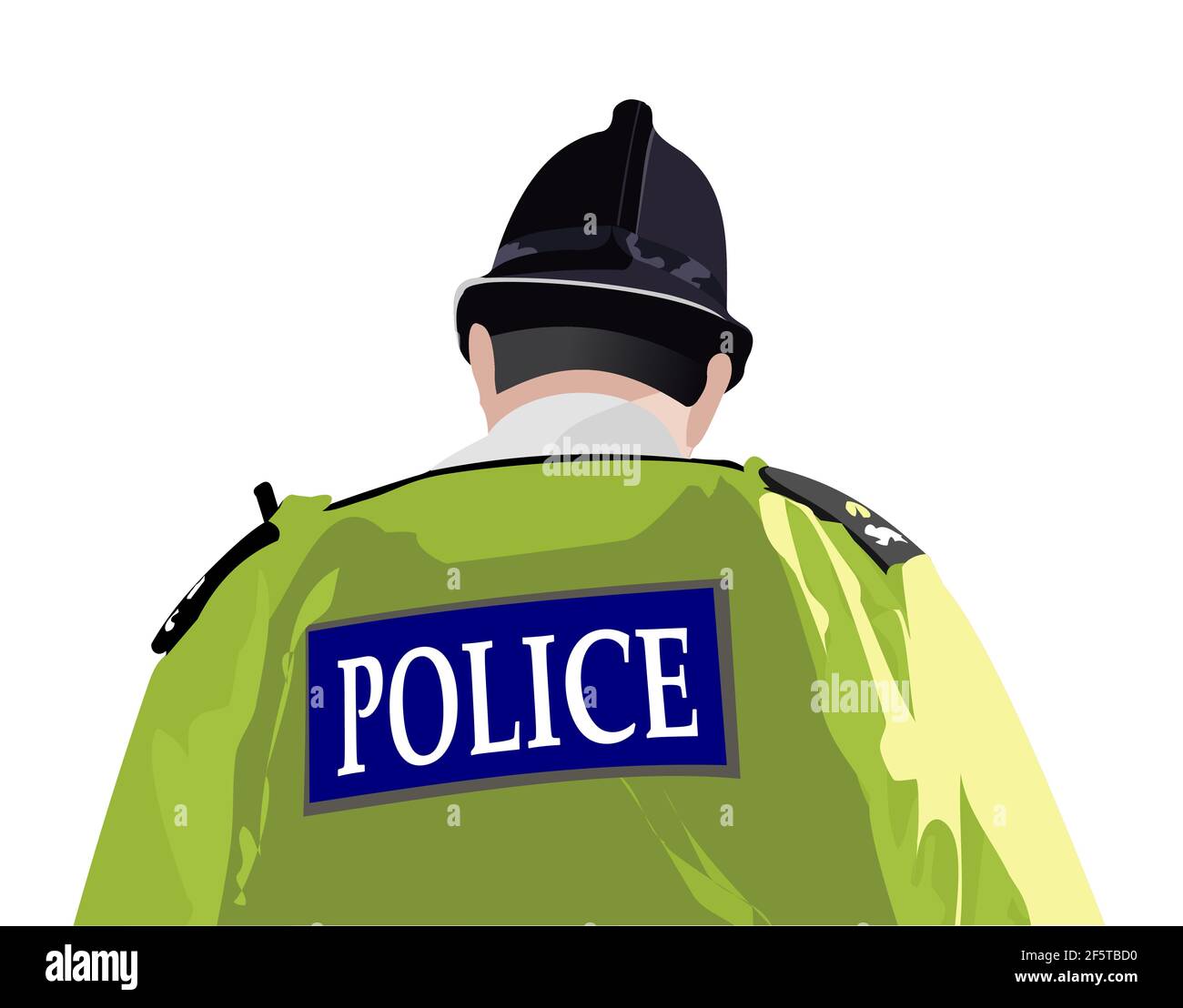 Back of London Policeman. Vector 3d illustration Stock Vector Image ...