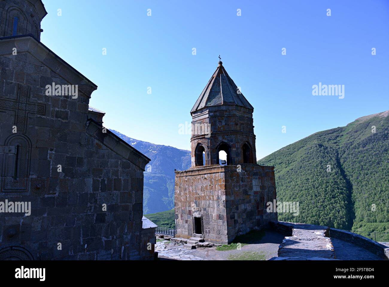 kazbek, the third highest mountain in Georgia and is surrounded by ...