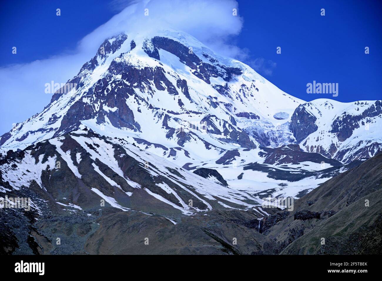 kazbek, the third highest mountain in Georgia and is surrounded by ...