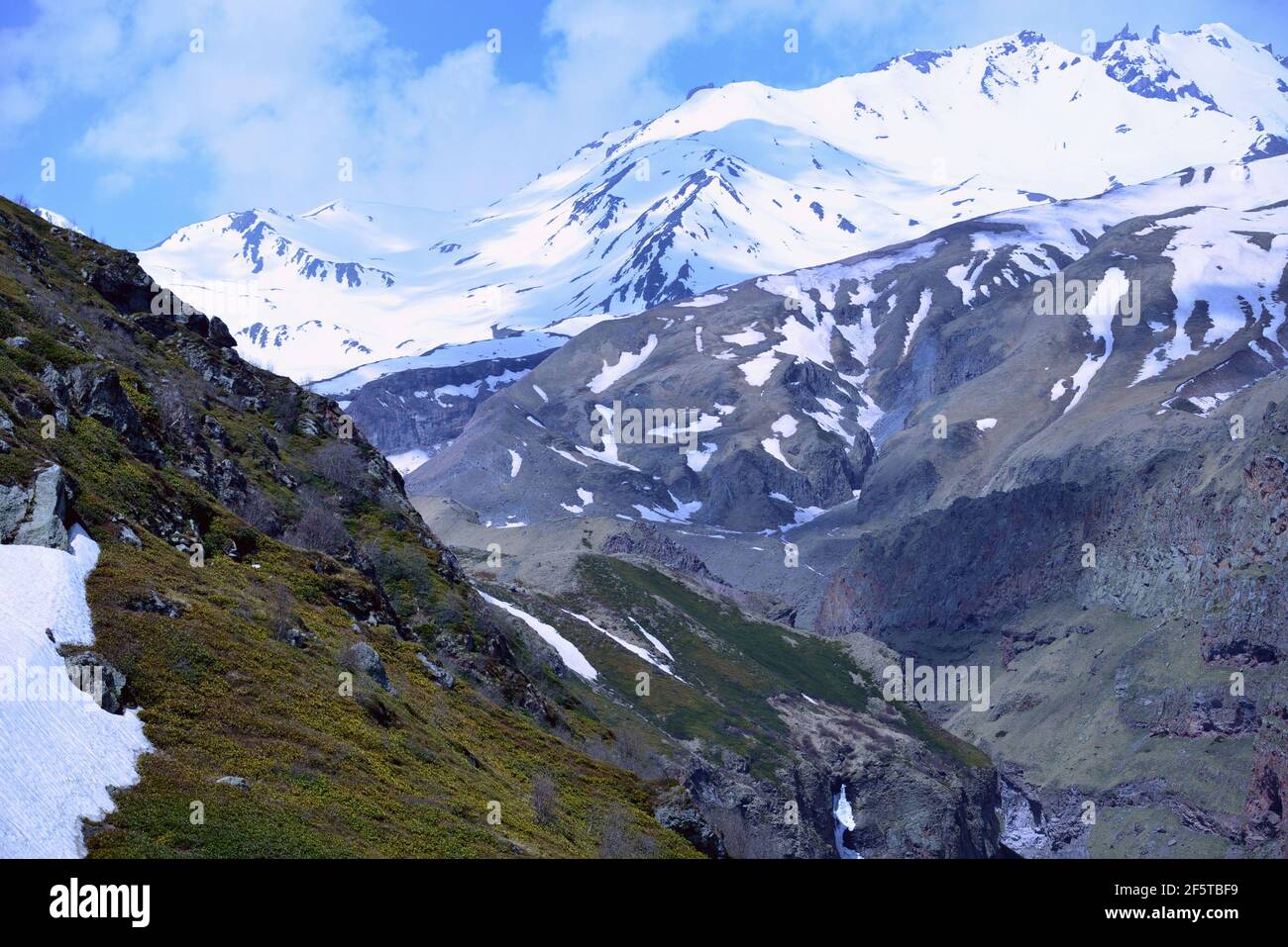 kazbek, the third highest mountain in Georgia and is surrounded by ...