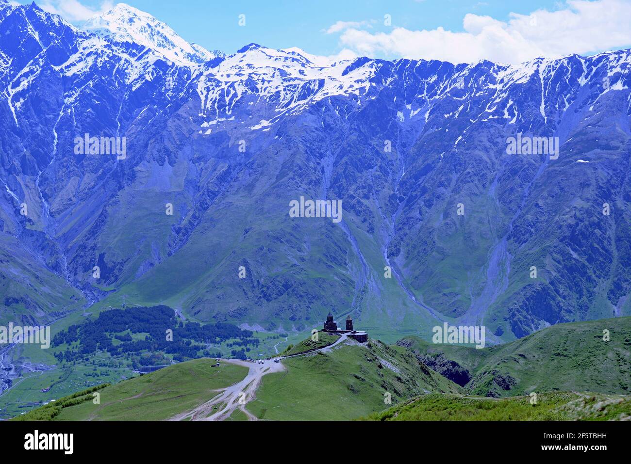 kazbek, the third highest mountain in Georgia and is surrounded by ...