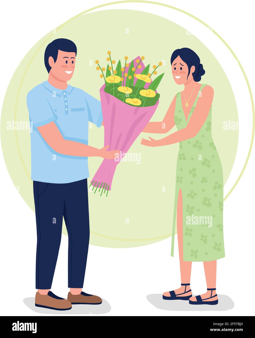 Man giving flowers Stock Vector Images - Alamy