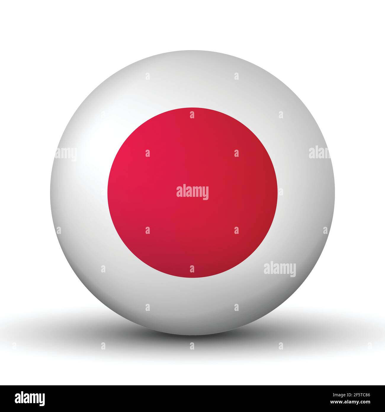 Glass light ball with flag of Japan. Round sphere, template icon ...