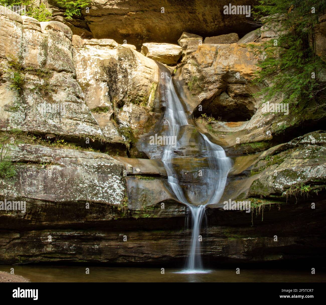 A small beautiful waterfall in Hocking Hills State Park, Ohio Stock ...