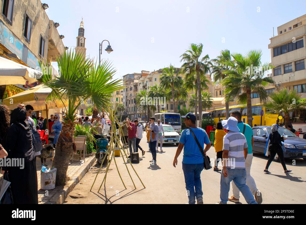 Alexandria - Egypt - October 08, 2020: Corniche street during feast ...