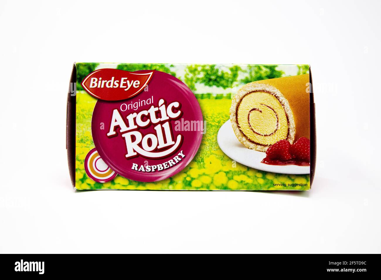 Birds Eye Raspberry Arctic Roll Stock Photo - Alamy
