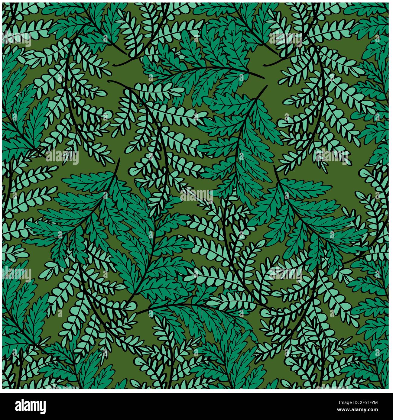 Seamless vector pattern botanical Cut Out Stock Images & Pictures - Alamy
