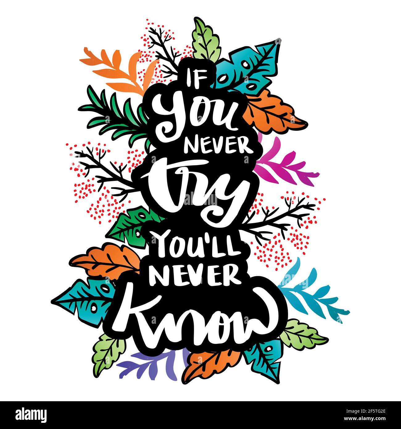 If you never try you will never know. Hand lettering. Inspirational ...