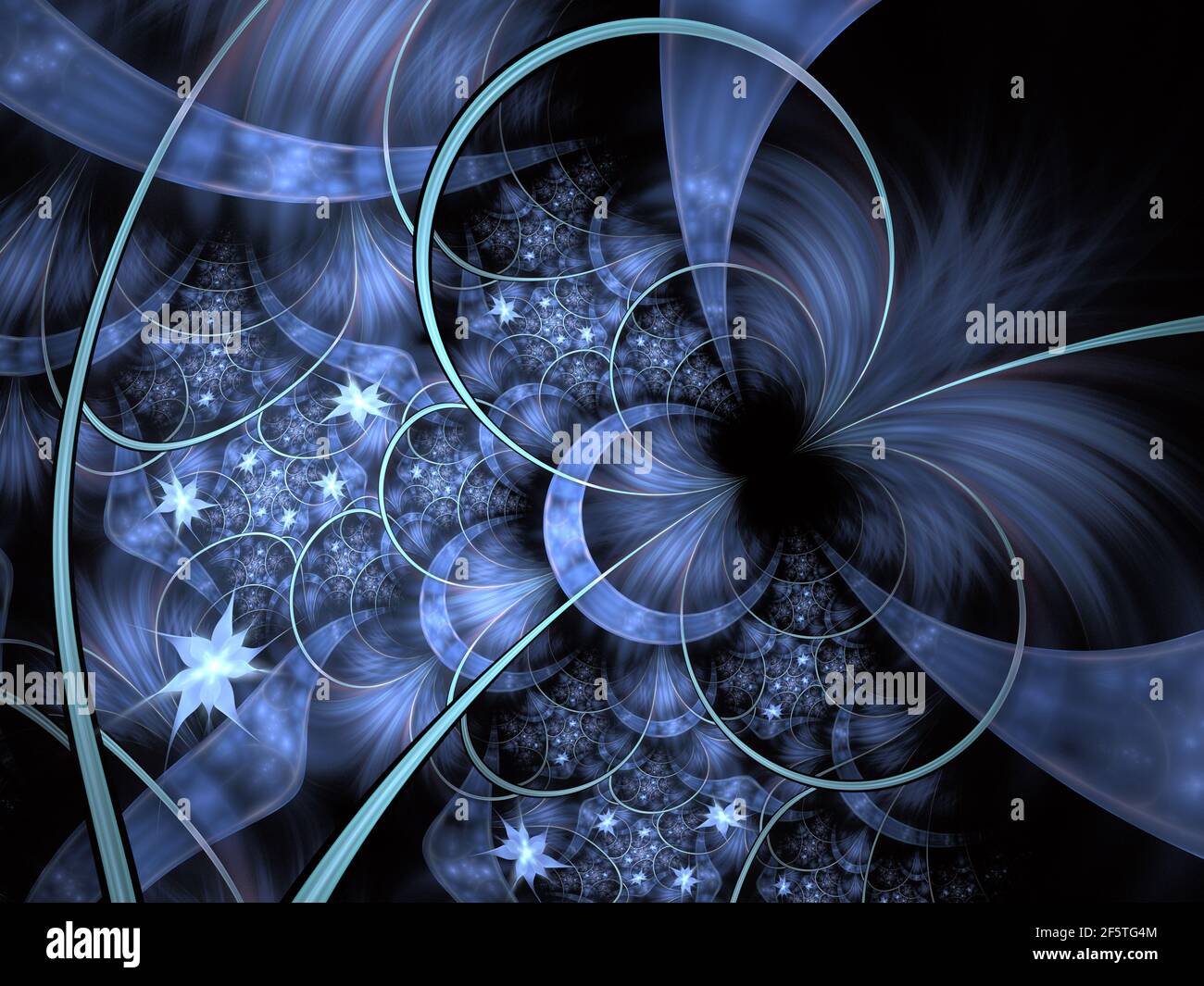 Circles and Spikes abstract background. Soft glowing layered flower ...