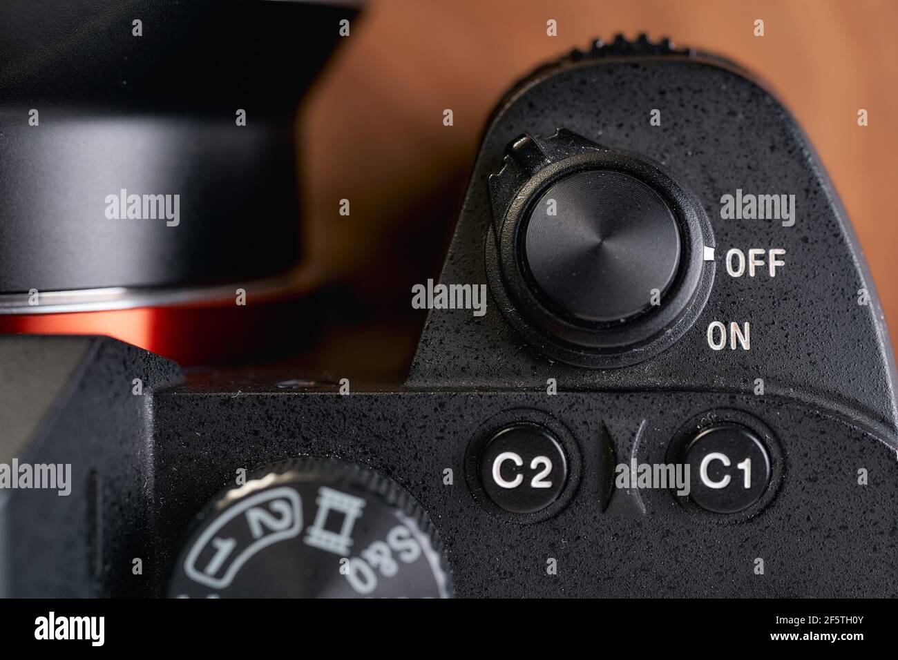 A digital camera. View of the button and functional buttons Stock Photo ...