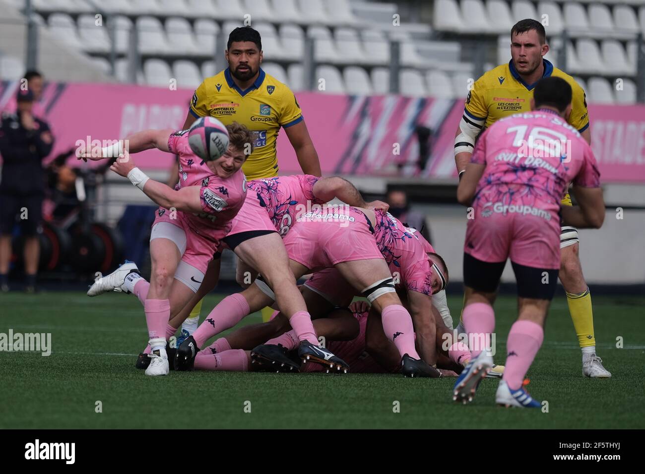 Paris, France. 13th July, 2013. Stade Francais Scrum half JAMES HALL in ...