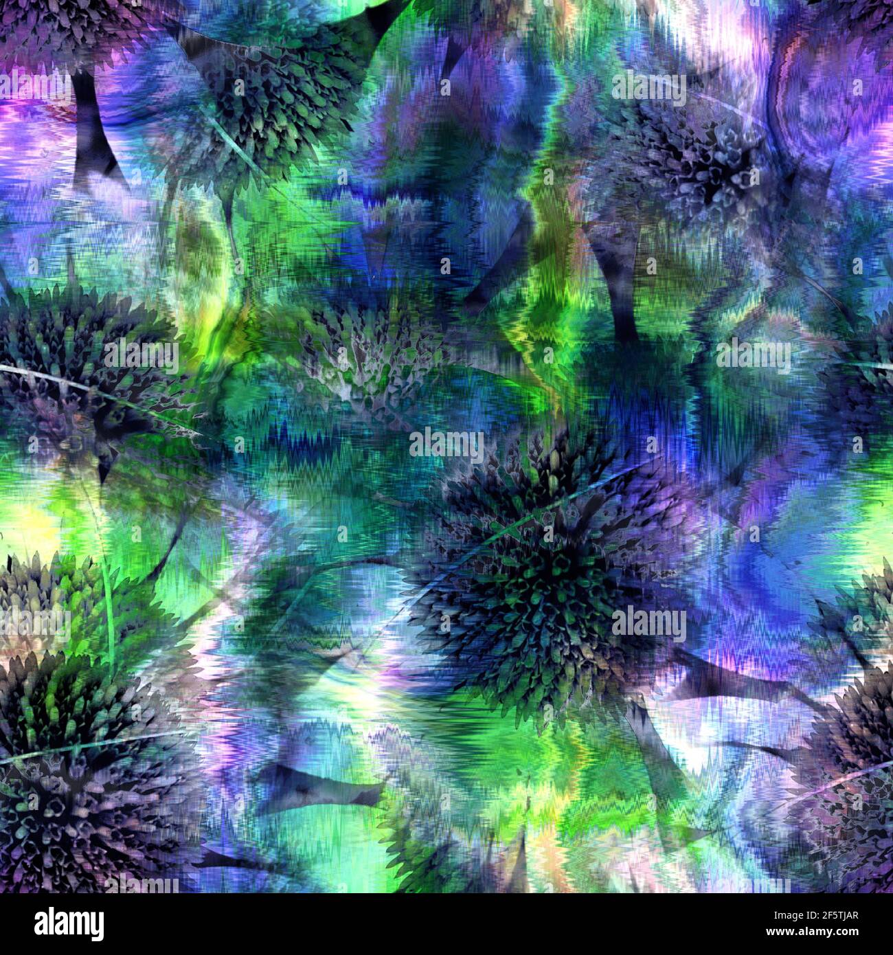 Seamless abstract color blobs with floral overlay Stock Photo - Alamy