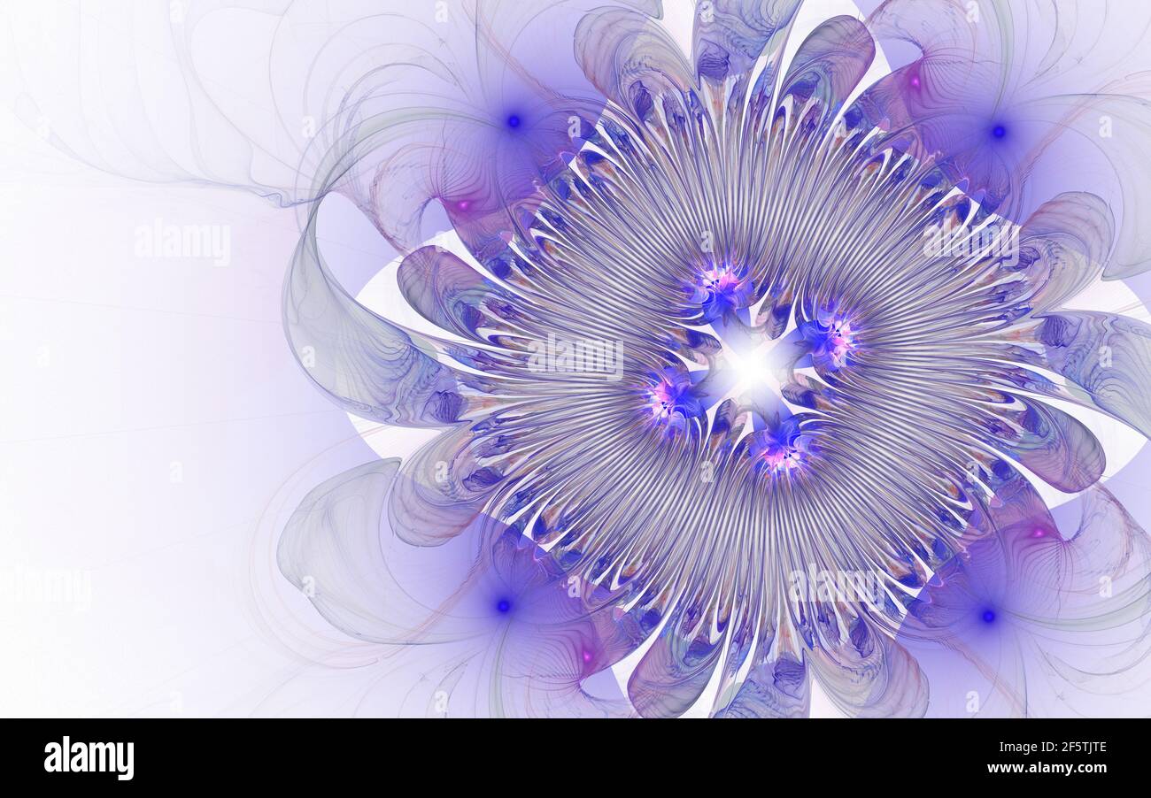 Beautiful Abstract fractal flower resembling spring flowers with rays ...