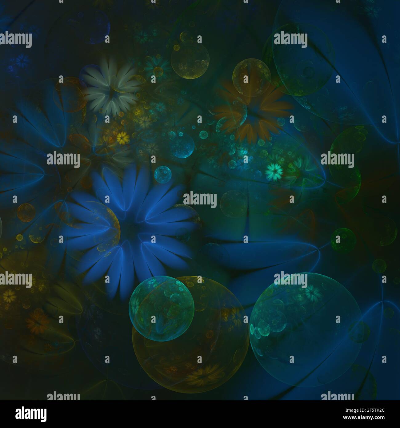 Bright, multicolored bubbles, flowers and orbs. Minimalistic abstract ...