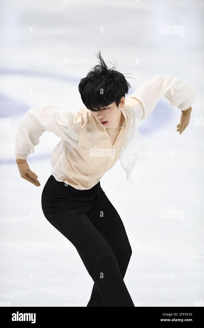 Junhwan CHA KOR, during Men Free Program at the ISU World Figure ...