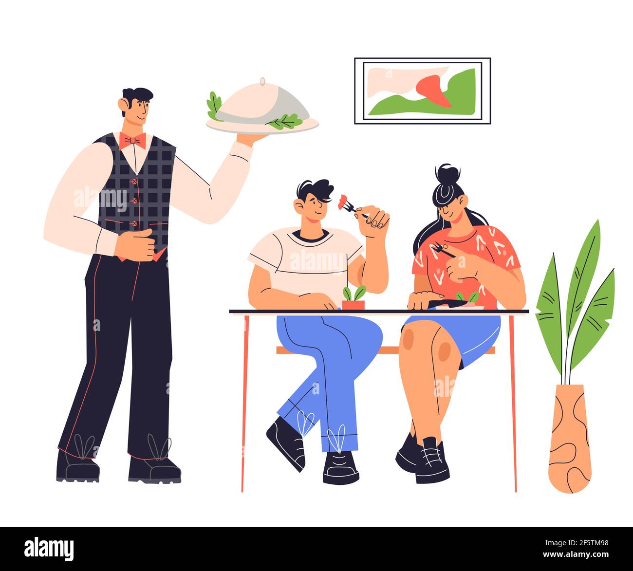 Waiter cartoon hi-res stock photography and images - Alamy