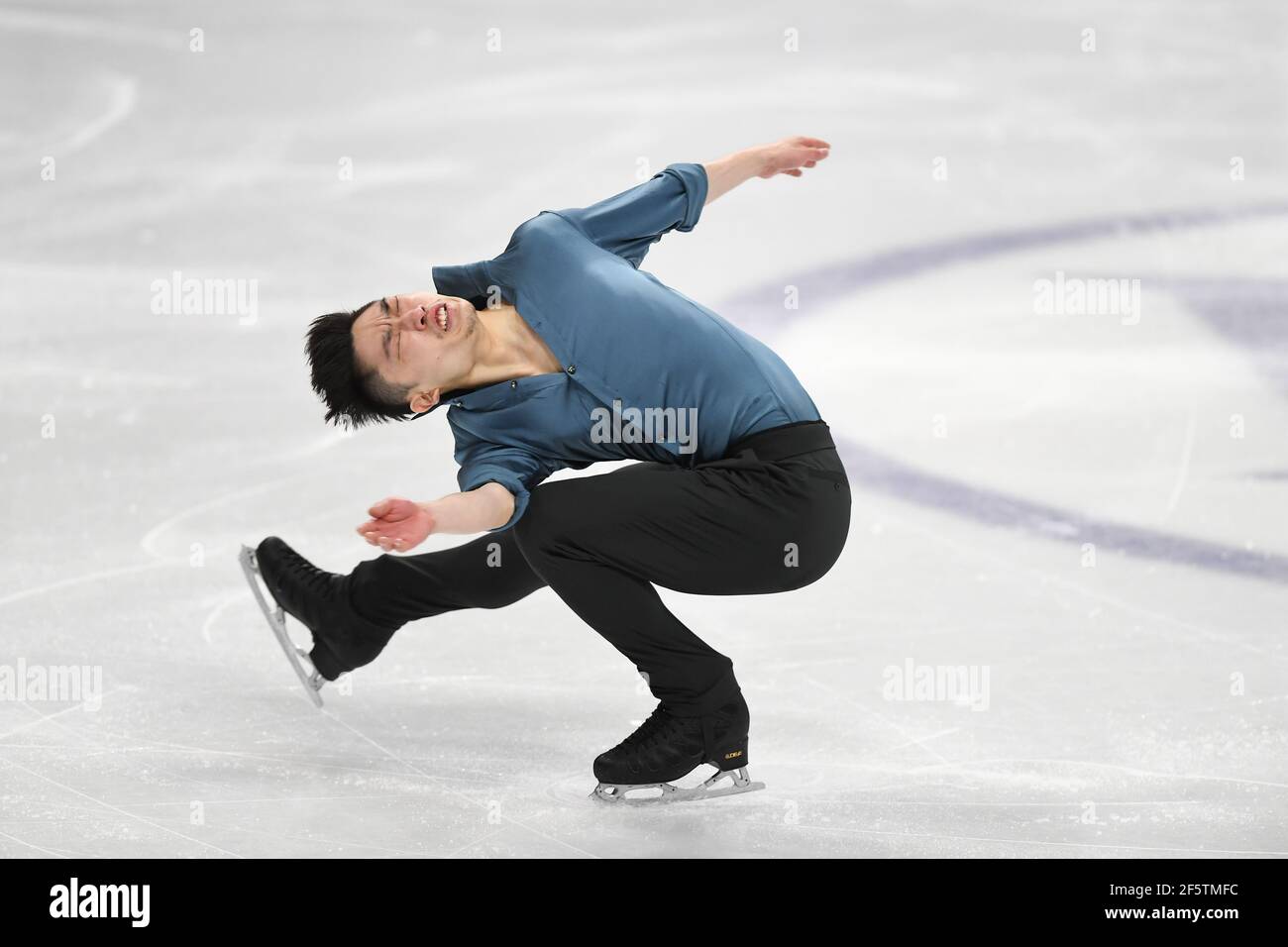 Han YAN CHN, during Men Free Program at the ISU World Figure Skating ...
