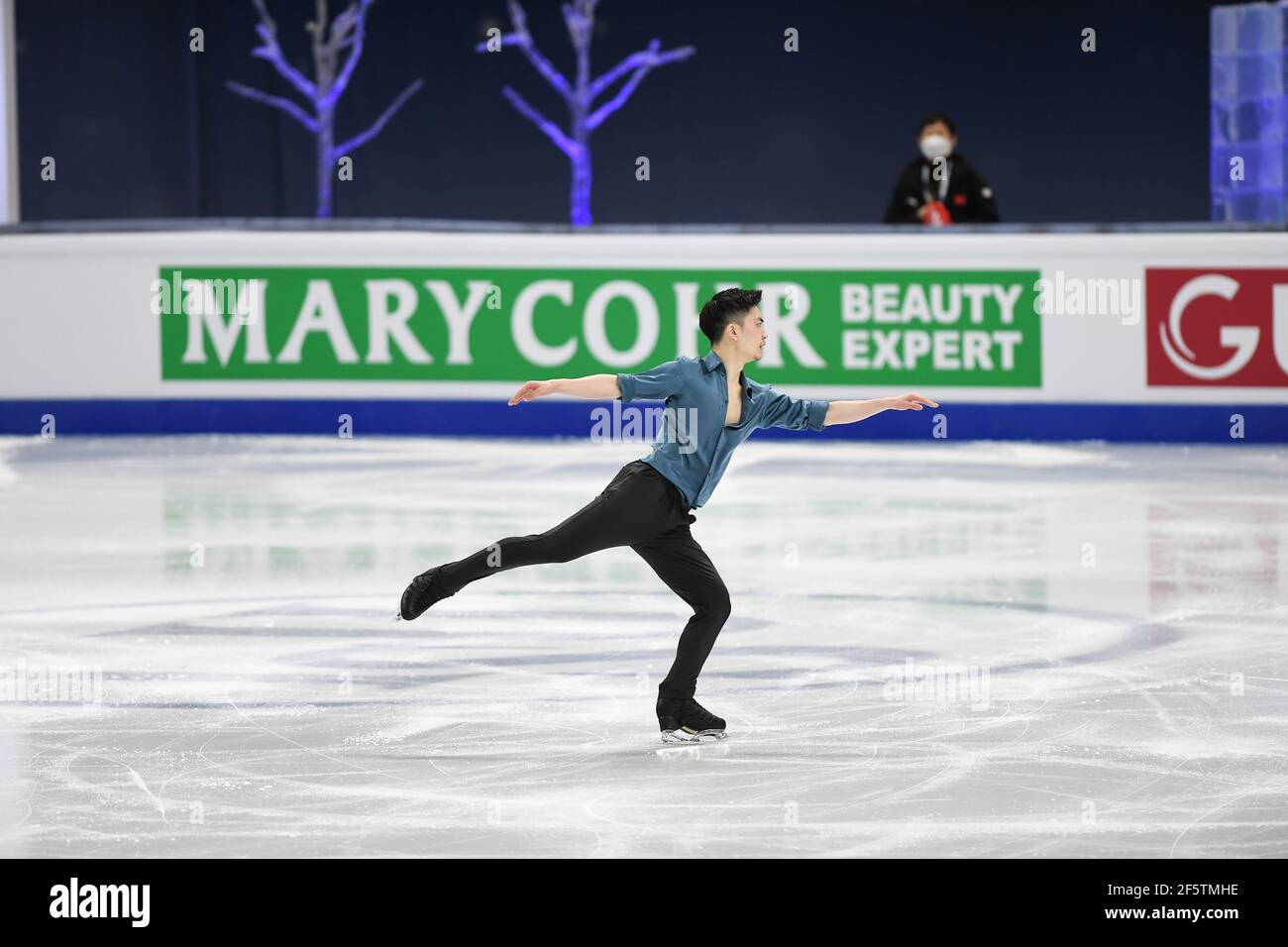 Han YAN CHN, during Men Free Program at the ISU World Figure Skating ...