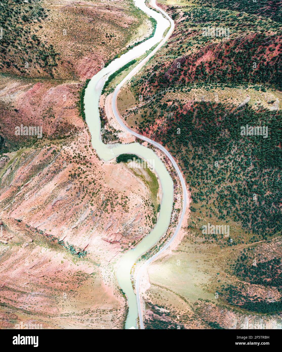 Aerial photography of colorful mountains and rivers along the Yunnan ...