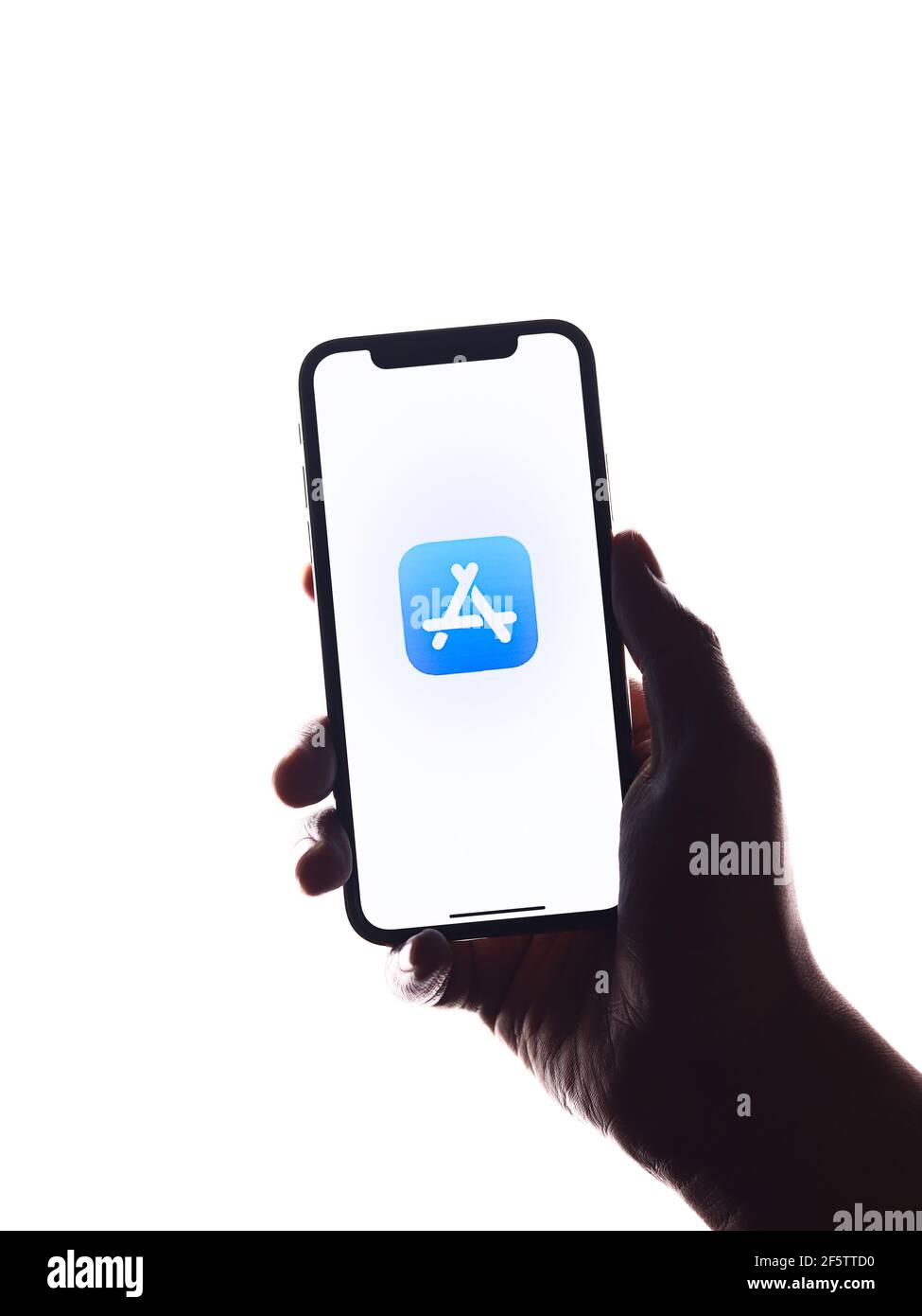 Assam, india - March 30, 2021 : Apple app store logo on phone screen ...