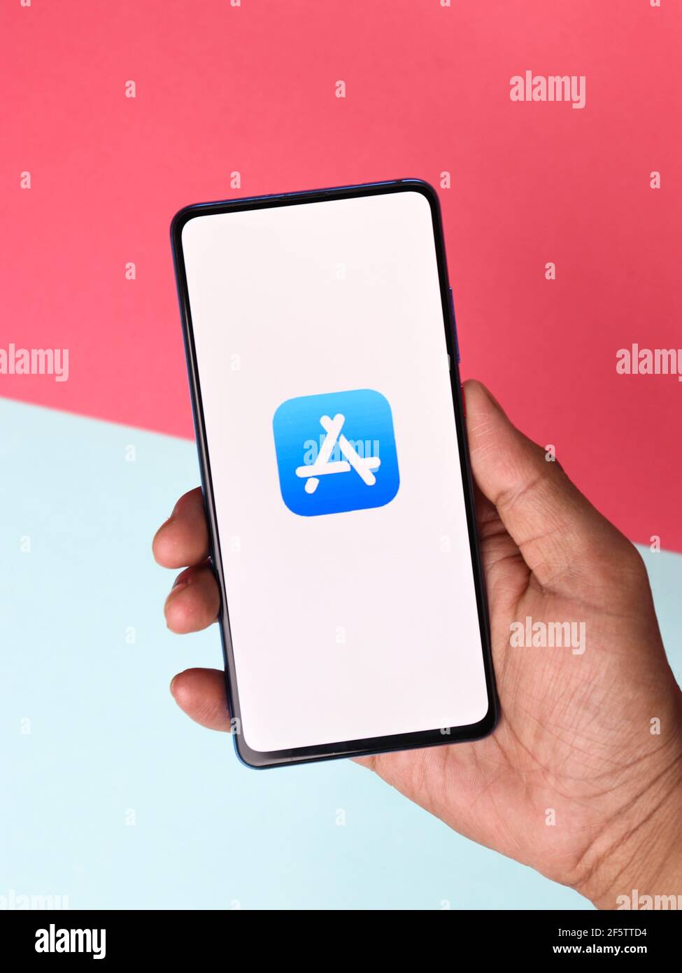 Assam, india - March 30, 2021 : Apple app store logo on phone screen ...