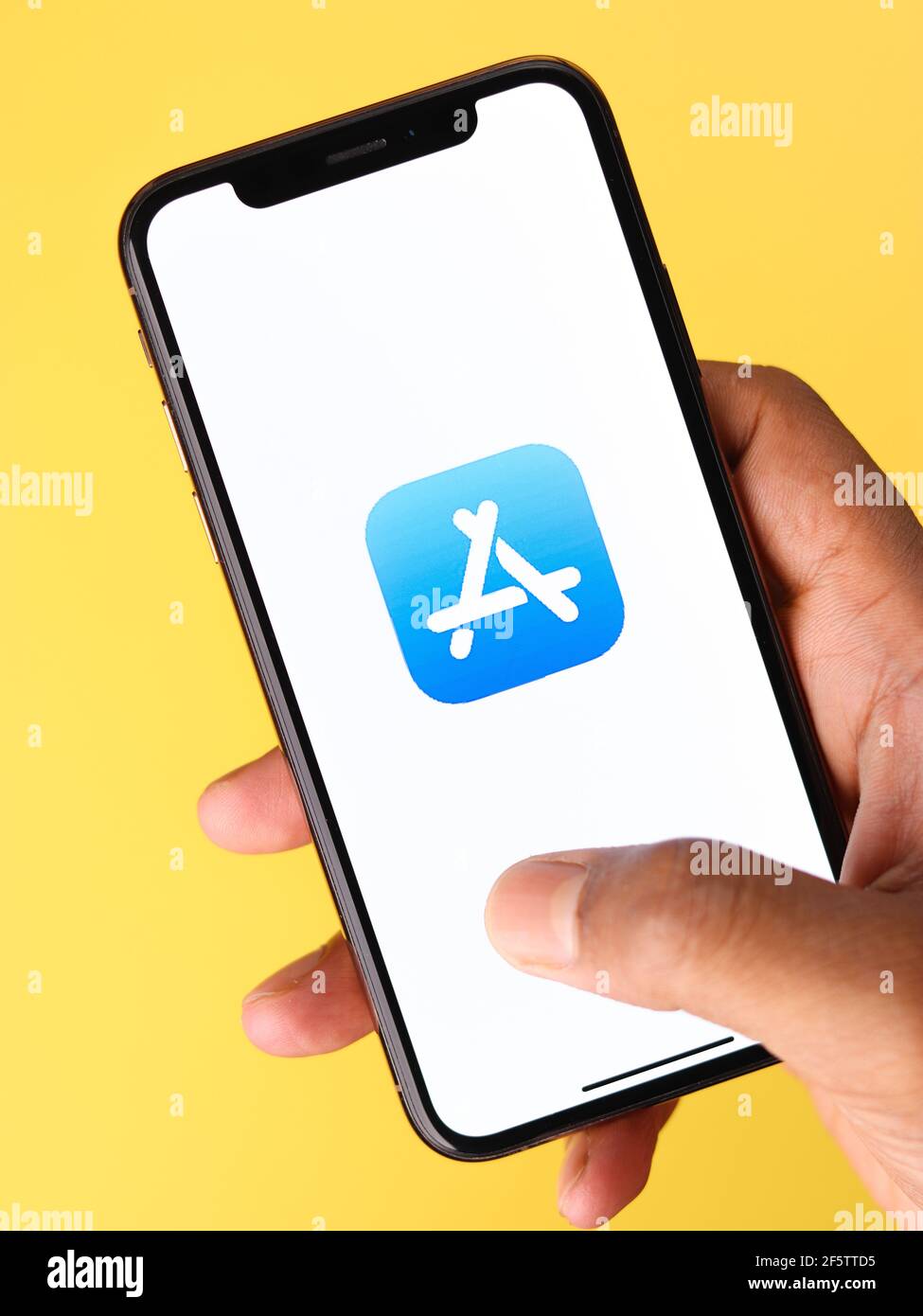 Assam, india - March 30, 2021 : Apple app store logo on phone screen ...