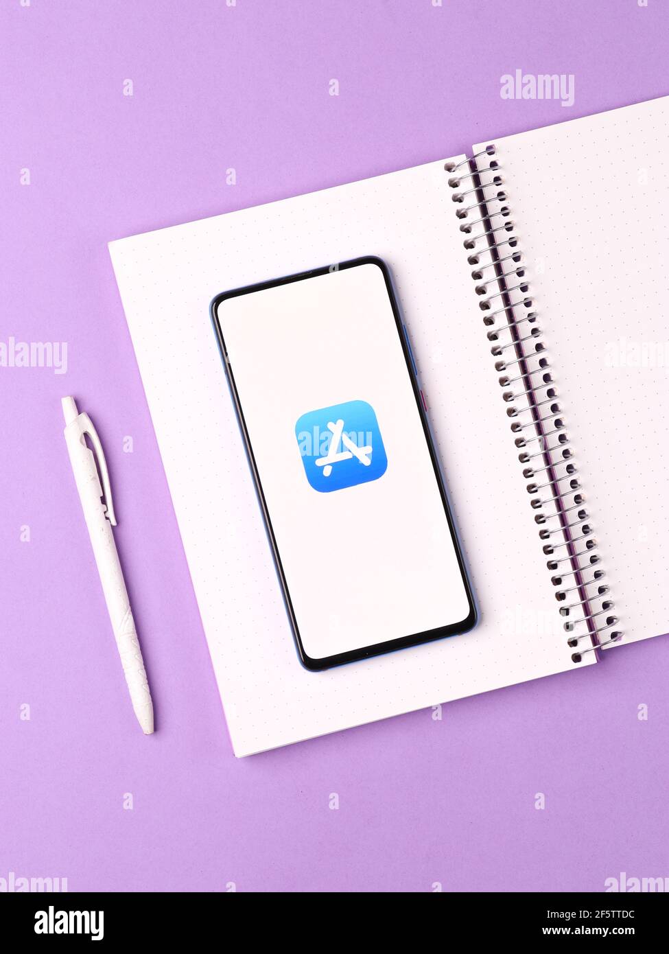 Assam, india - March 30, 2021 : Apple app store logo on phone screen ...