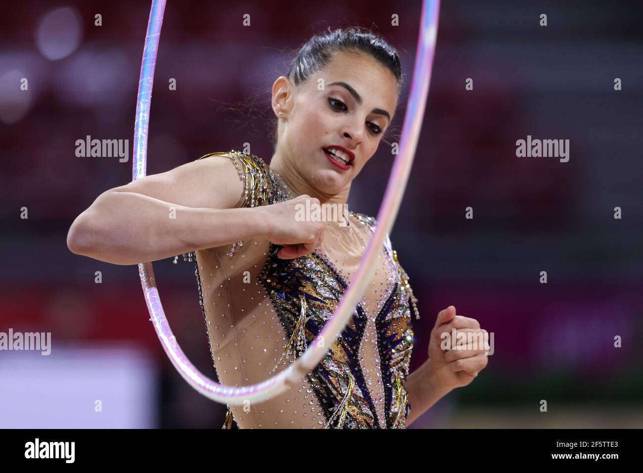 Sofia, Bulgaria - 27 March, 2021: Linoy Ashram of Israel performs ...