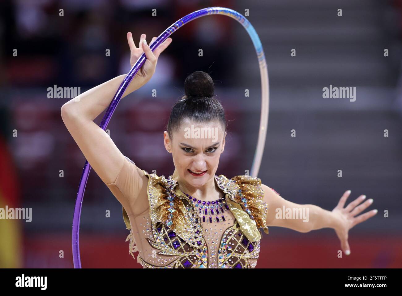 Sofia, Bulgaria - 27 March, 2021: Alina Harnasko of Belarus performs ...