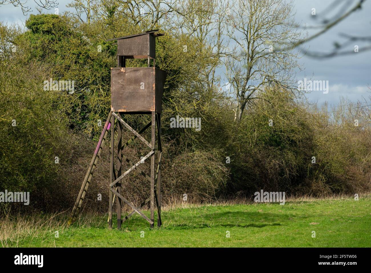 wooden tower for shooting Stock Photo - Alamy