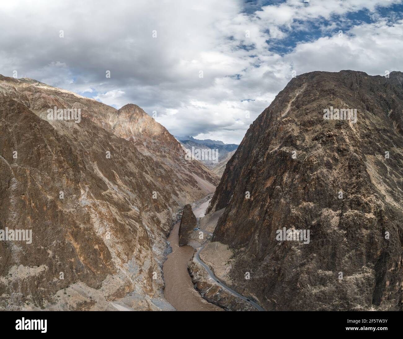 Aerial photography of the Grand Canyon of the Nujiang River on the ...