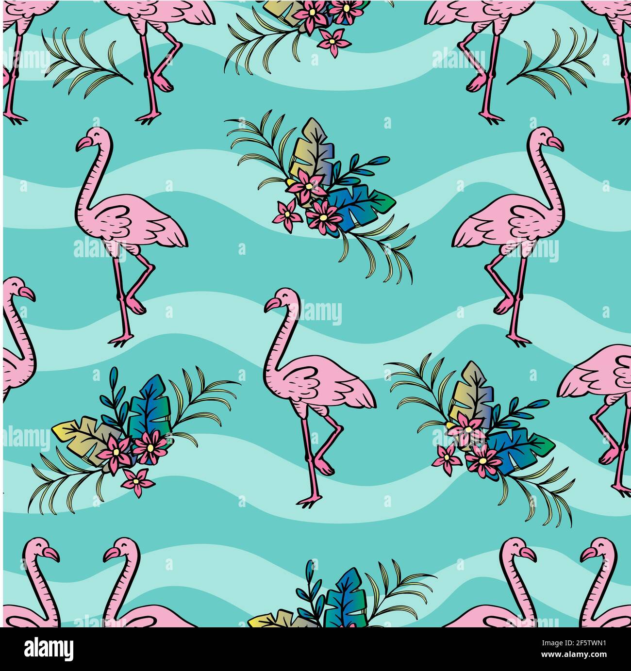 Seamless flamingo bird pattern hi-res stock photography and images - Alamy