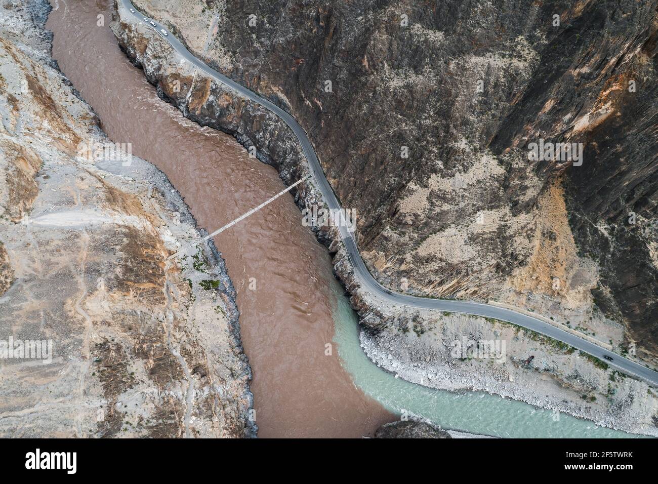 Aerial photography of the Grand Canyon of the Nujiang River on the ...