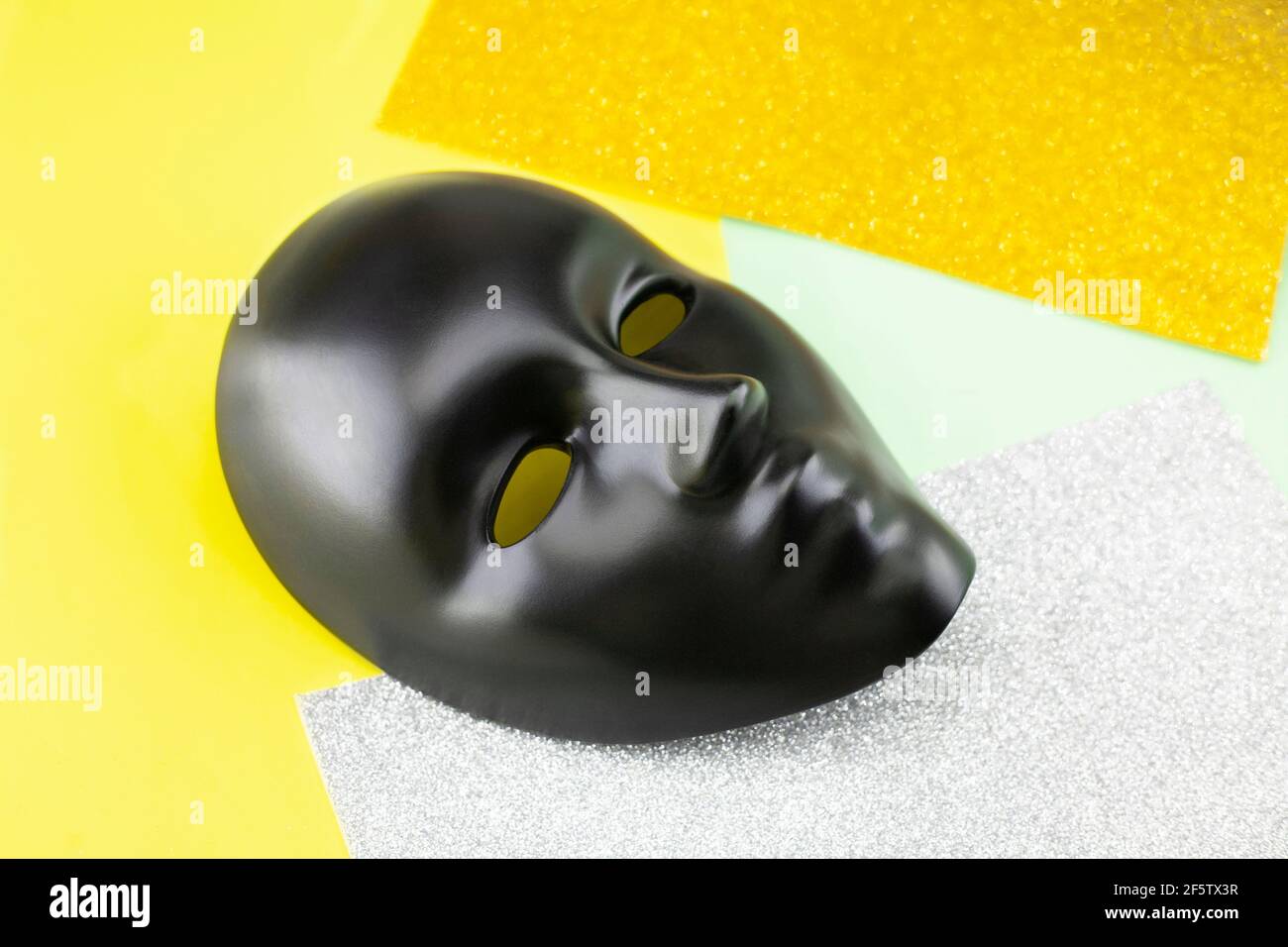 black carnival mask completely hiding the face for a woman or a man ...