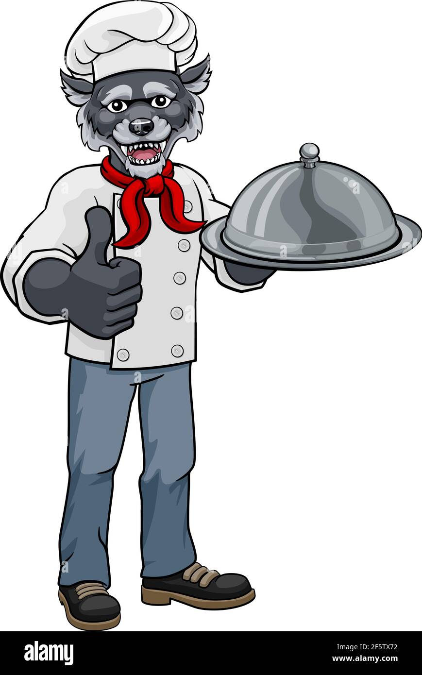 Wolf Chef Mascot Cartoon Character Stock Vector Image & Art - Alamy