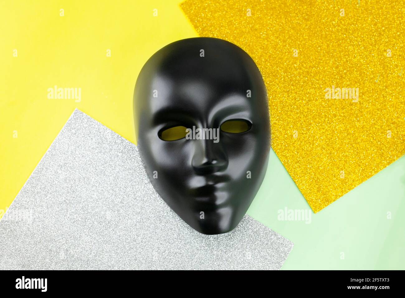 black carnival mask completely hiding the face for a woman or a man ...