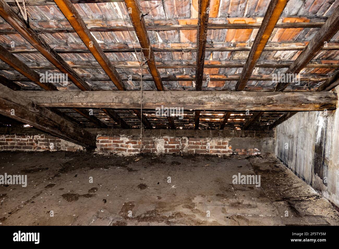 An old dirty attic room in an abandoned building Stock Photo - Alamy