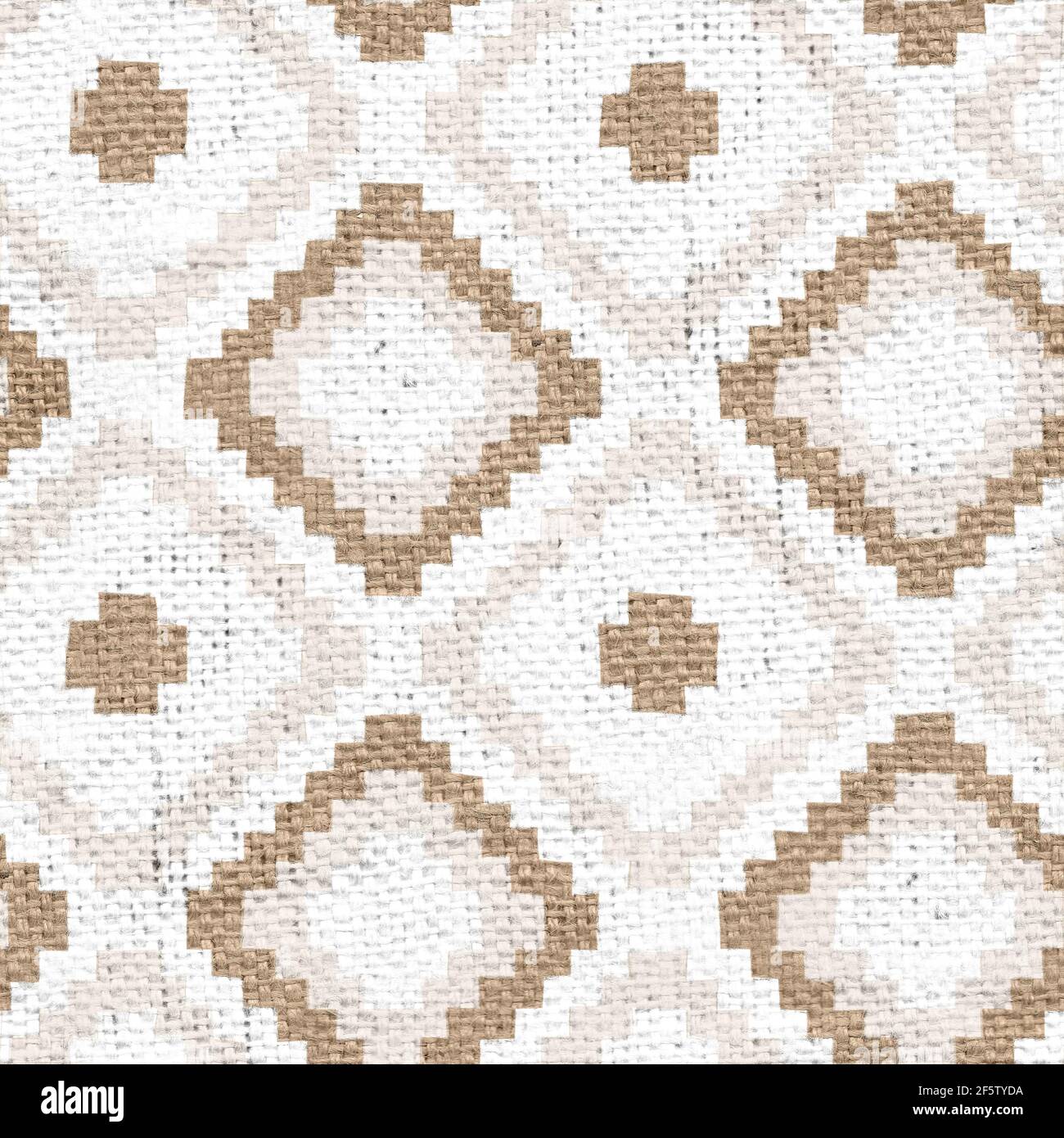 Seamless burlap with white paint pattern overlay Stock Photo - Alamy