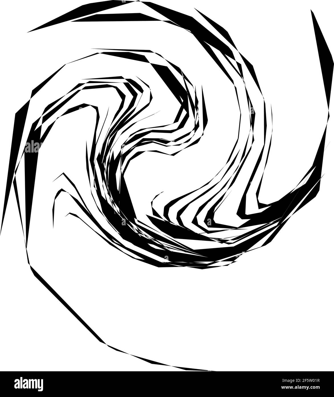 Geometric edgy, textured spiral element — Stock vector illustration ...