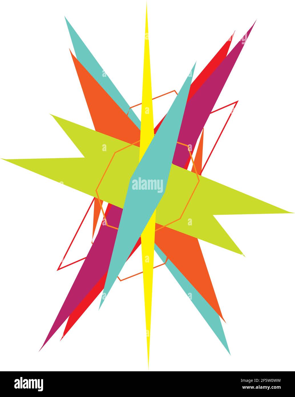 Edgy, geometric abstract design element. Pointy abstract shape — Stpck ...