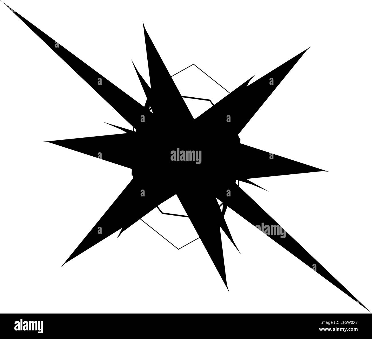 Edgy, geometric abstract design element. Pointy abstract shape — Stpck ...