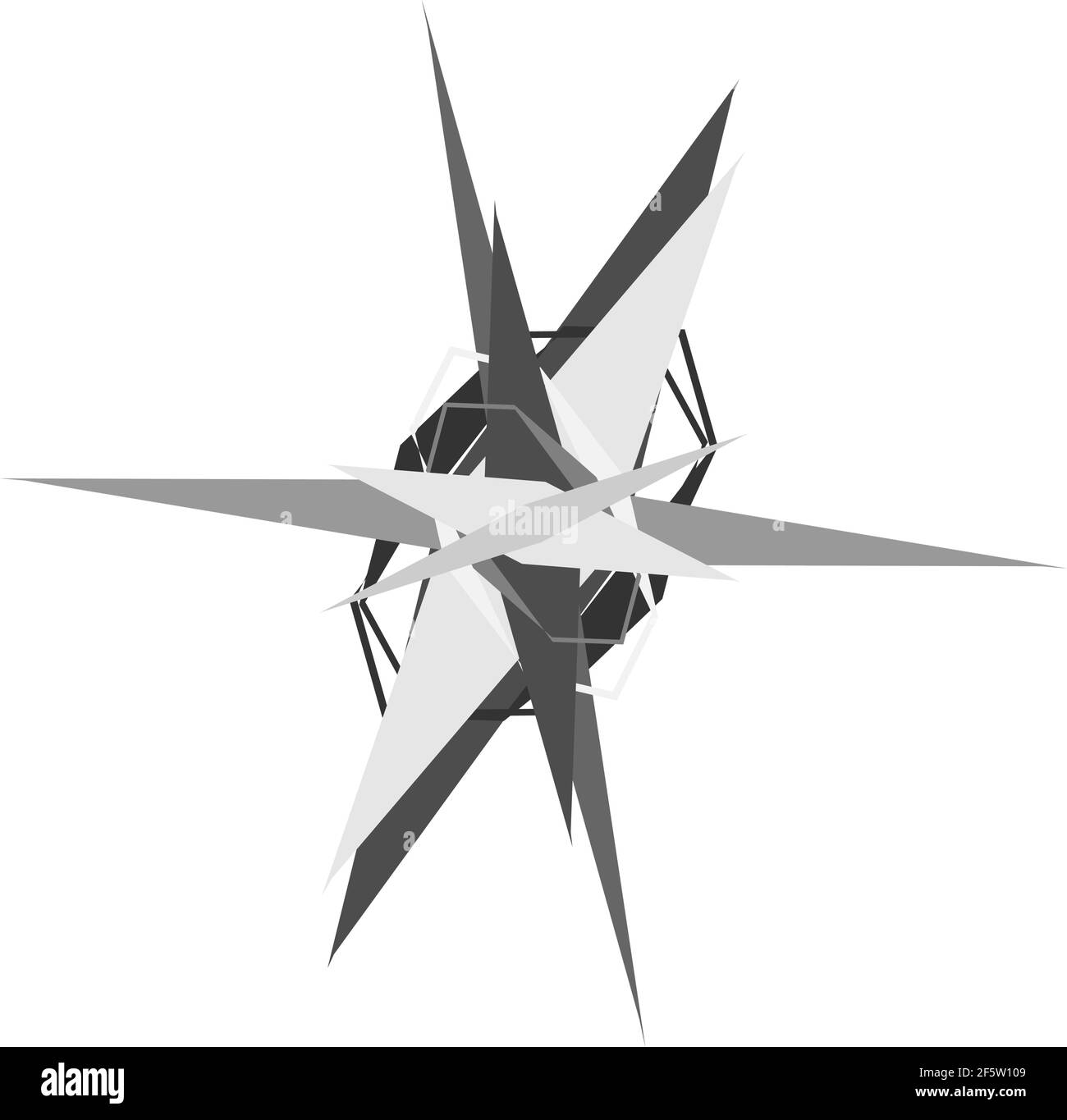 Edgy, geometric abstract design element. Pointy abstract shape — Stpck ...