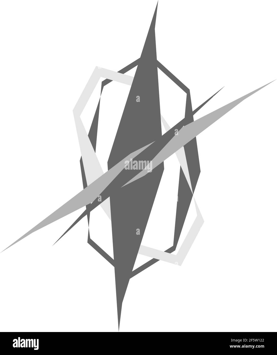 Edgy, geometric abstract design element. Pointy abstract shape — Stpck ...