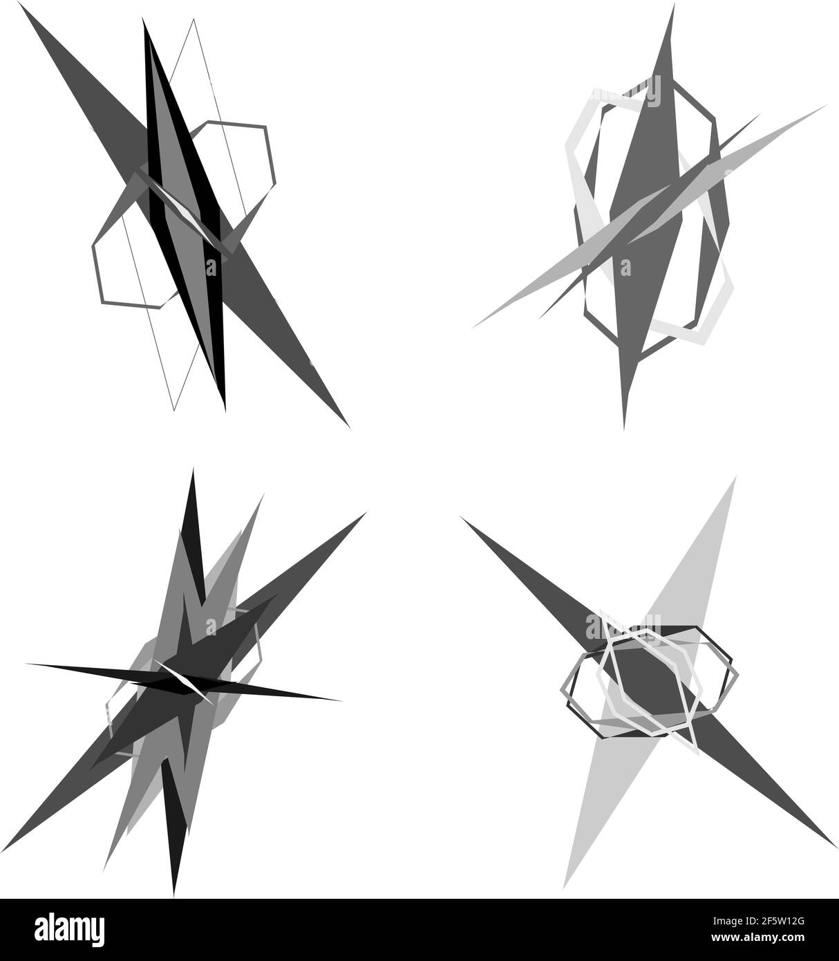 Edgy, geometric abstract design element. Pointy abstract shape — Stpck ...