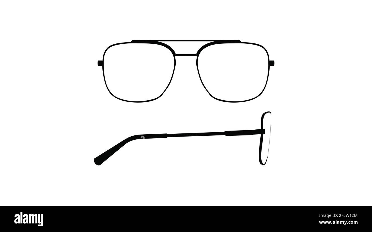 Vector isolated Illustration of a Glasses Frame. Black glasses Frame ...