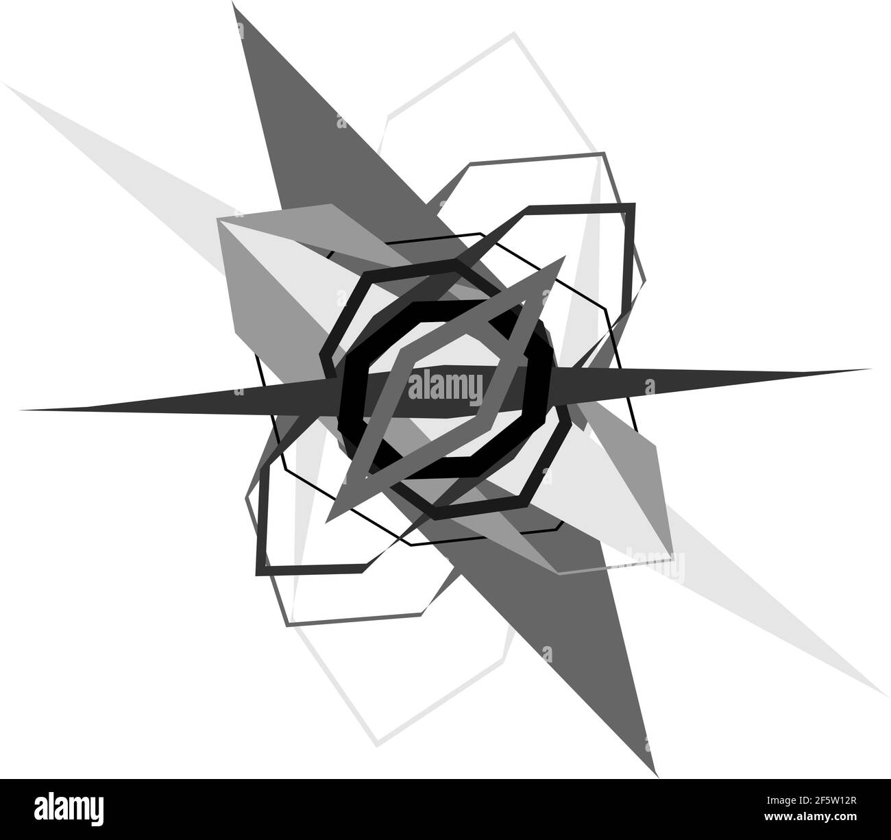 Edgy, geometric abstract design element. Pointy abstract shape — Stpck ...