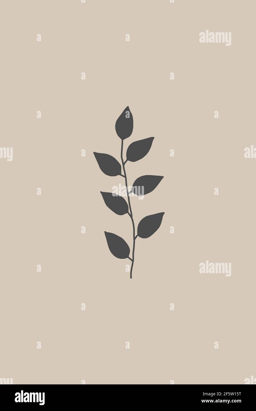 Minimalist Printable Botanical Illustration .Plants Illustration. Home ...