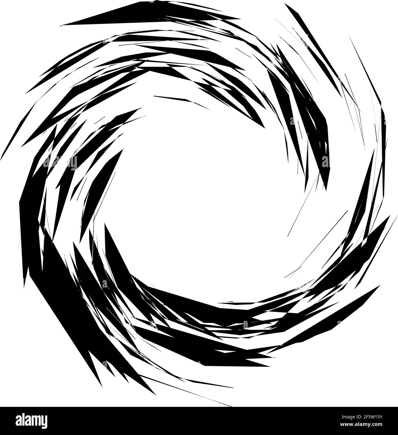 Geometric edgy, textured spiral element — Stock vector illustration ...