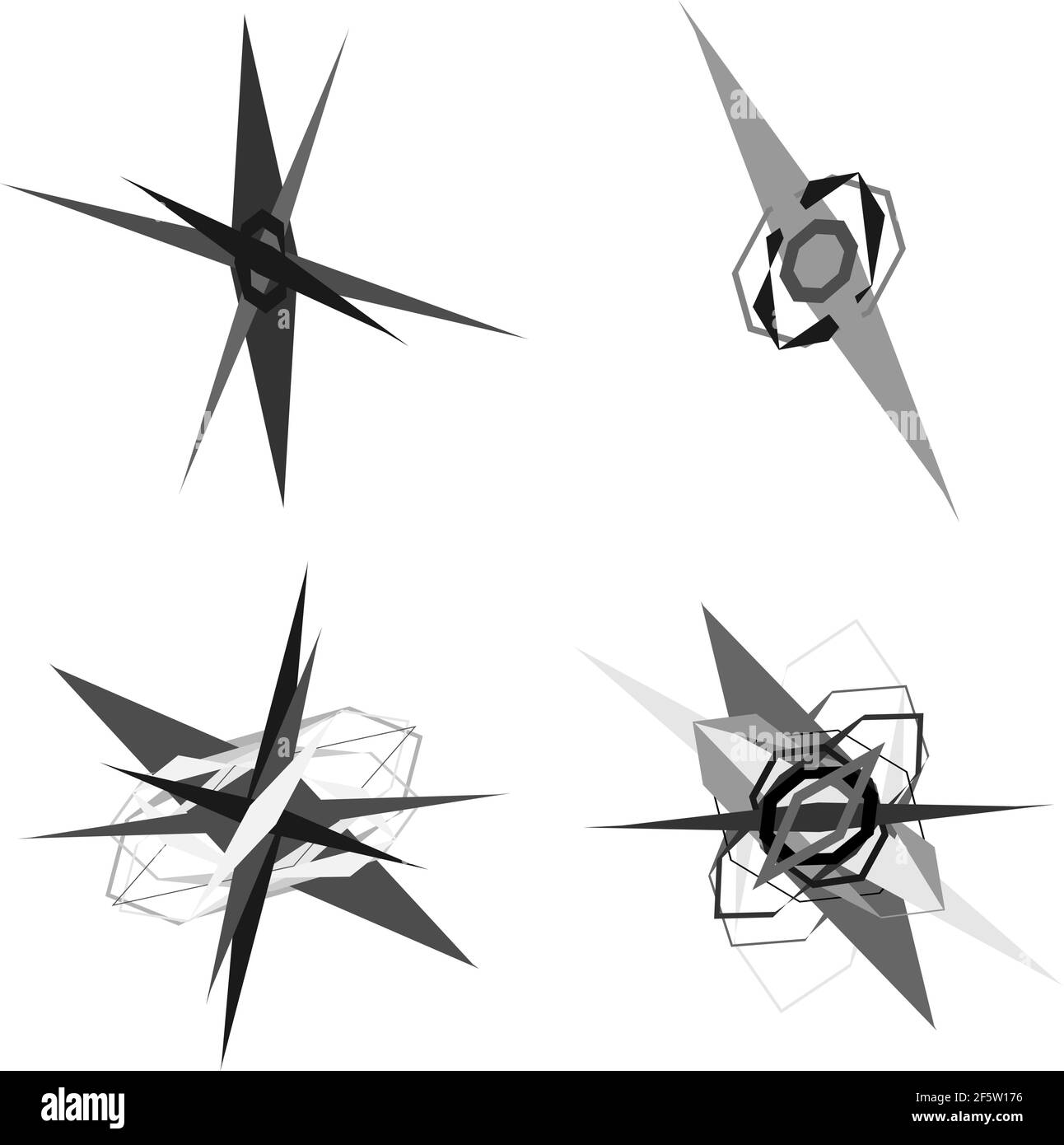 Edgy, geometric abstract design element. Pointy abstract shape — Stpck ...