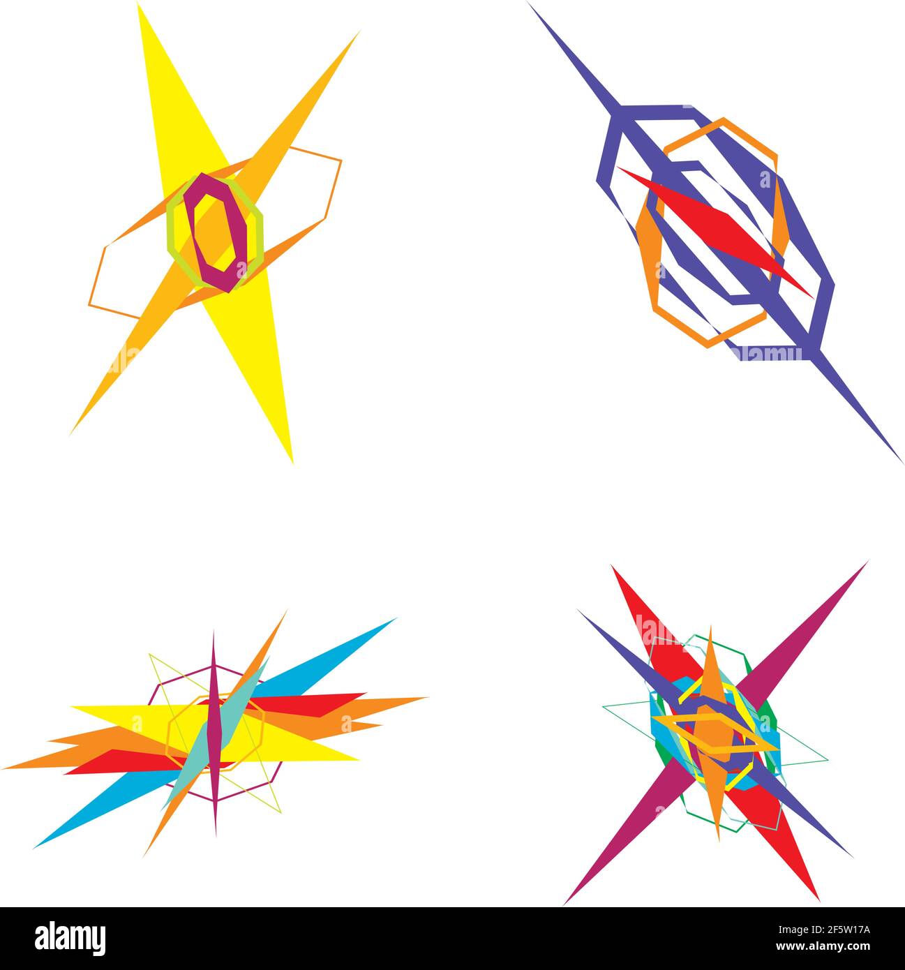 Edgy, geometric abstract design element. Pointy abstract shape — Stpck ...